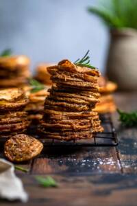 Crispy Cheesy and Herb Vegan Potato Stacks - Make It Dairy Free
