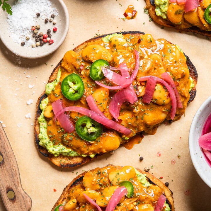 The Best Avocado Toast with Curried Butter Beans - Make It Dairy Free