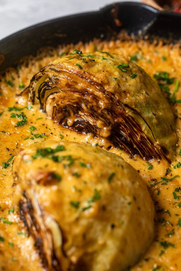Miso Garlic Melting Cabbage - Make It Dairy Free